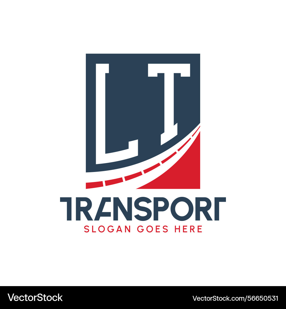 Letter lt transport logo design modern road Vector Image