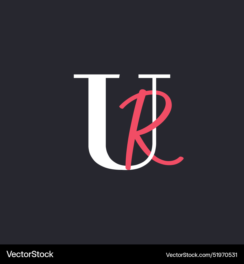 Letter ur logo perfectly blended initials Vector Image