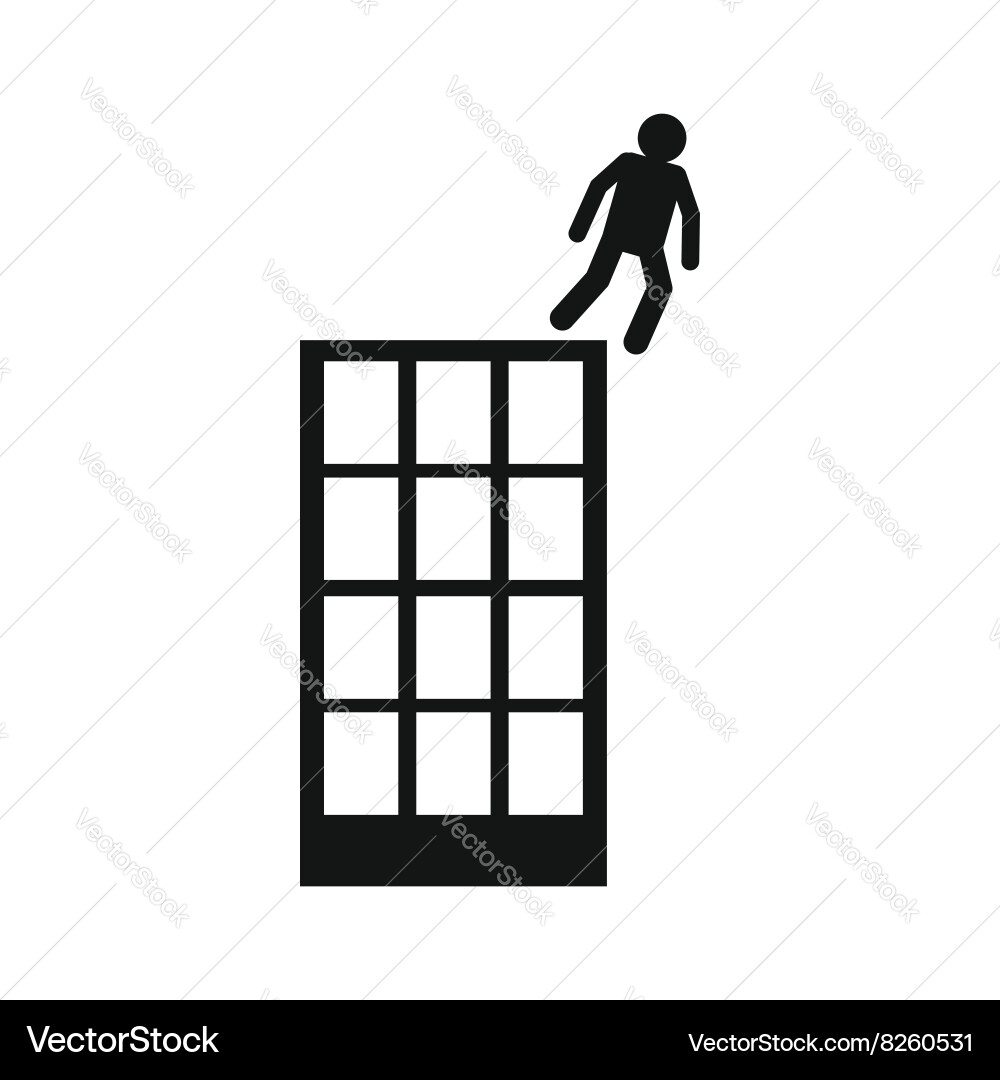 Man falling down of building icon Royalty Free Vector Image