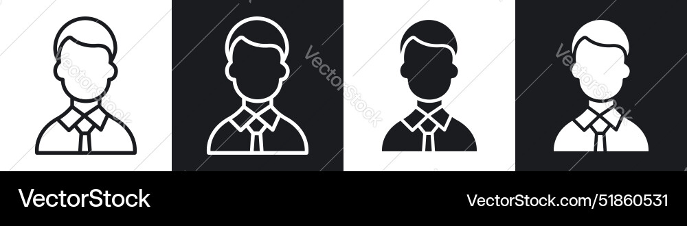 Man liner and solid icon set in black color Vector Image