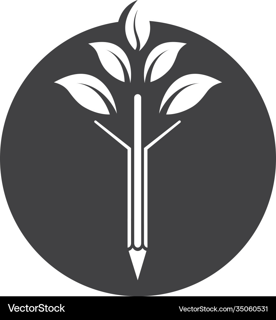 Pencil leaf icon Royalty Free Vector Image - VectorStock