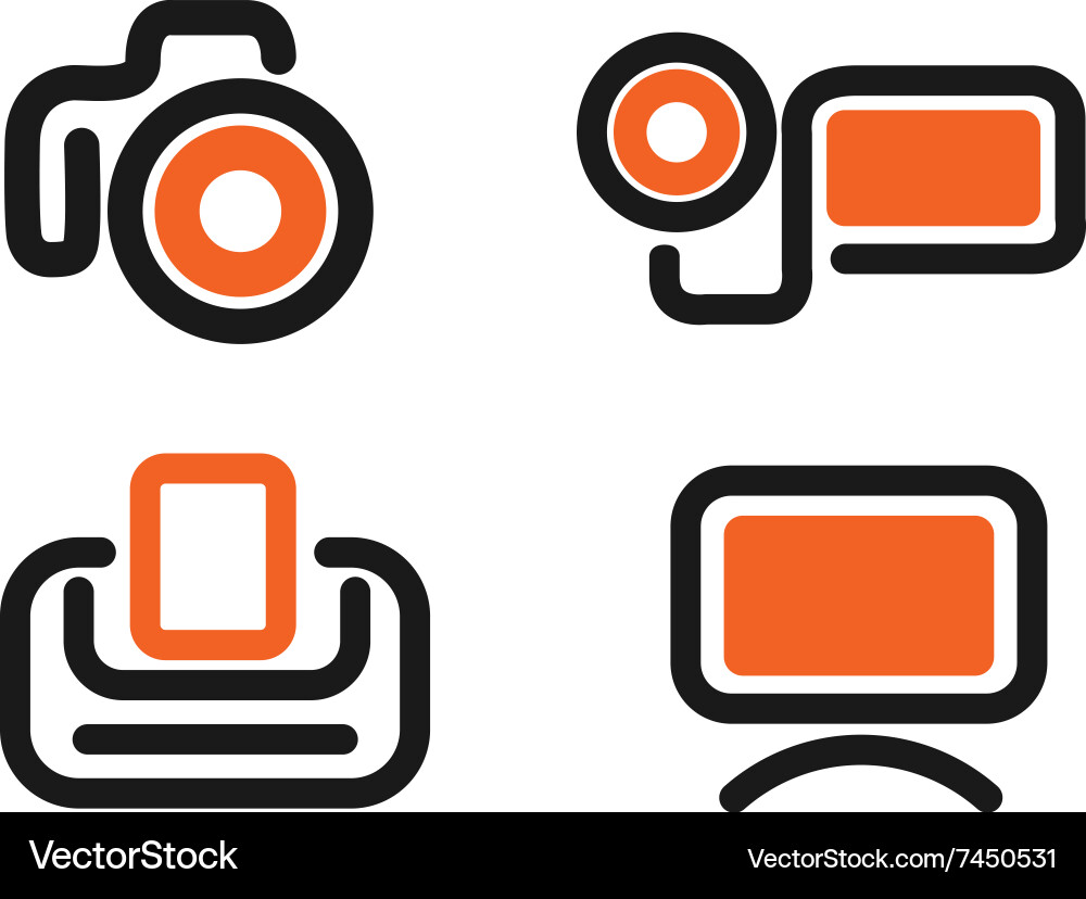 Photo video icon set Royalty Free Vector Image