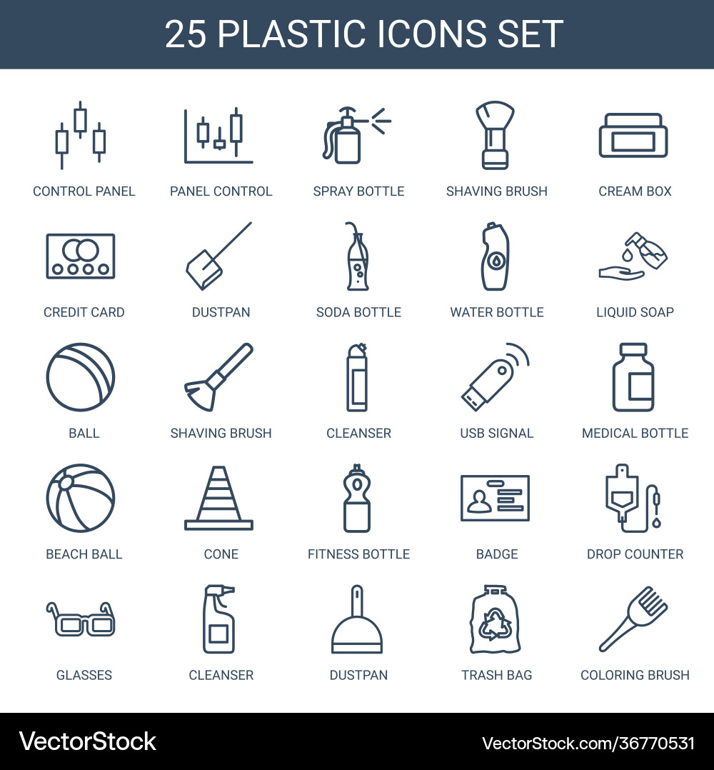 Kunststoff-Ikonen Lizenzfreies Vektorbild - VectorStock