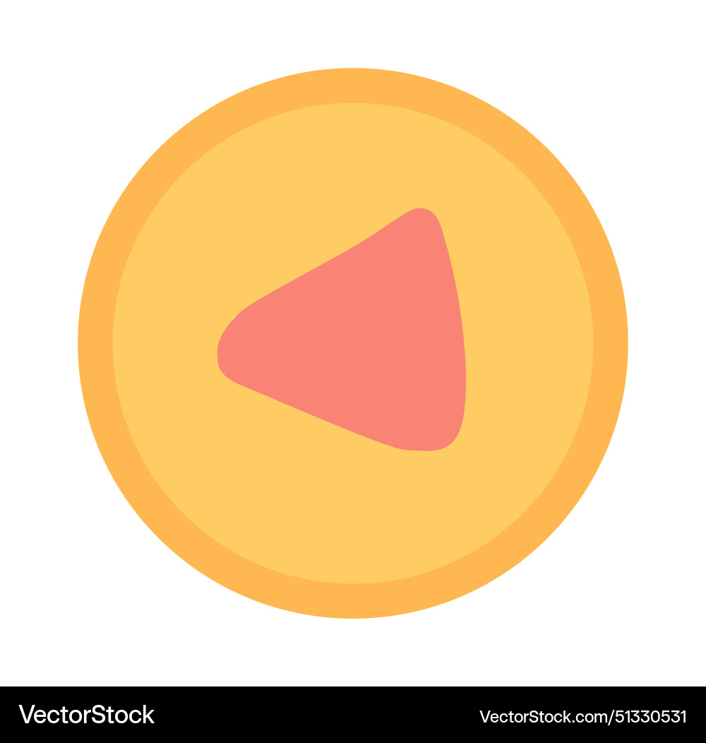 Play button in flat design circle sign with arrow Vector Image