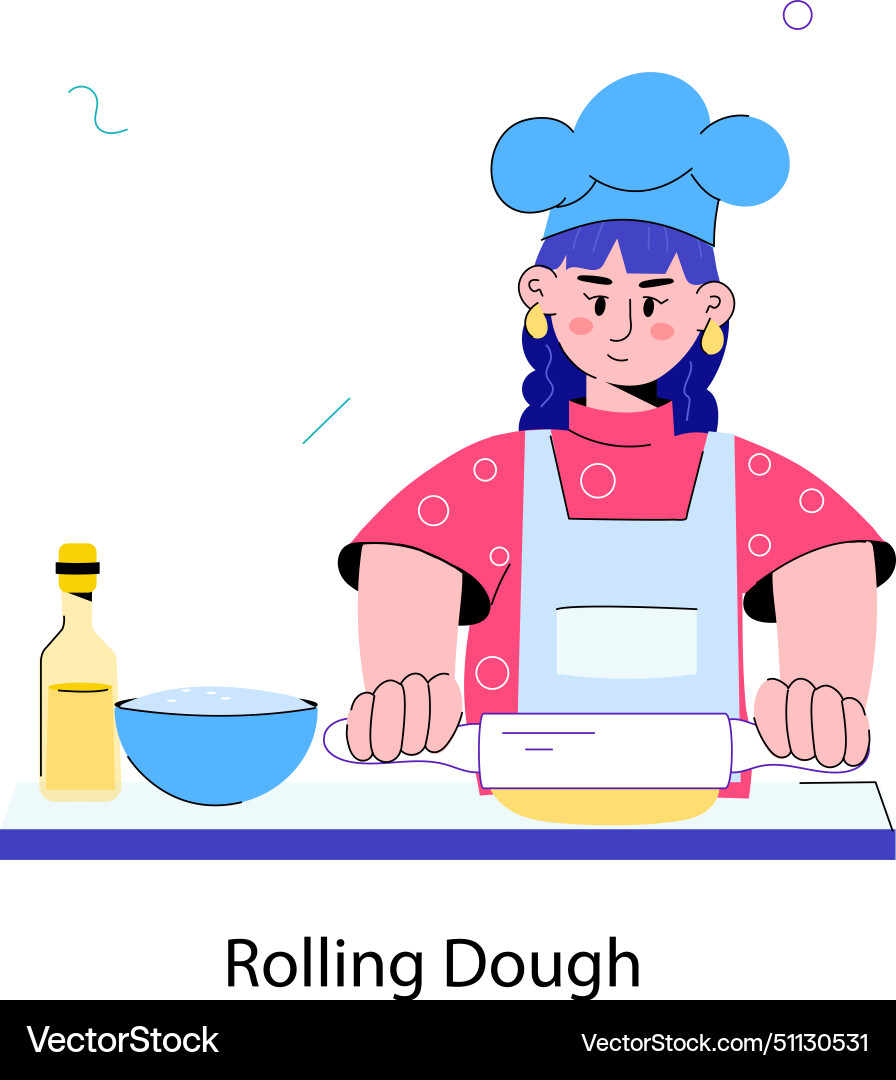 Rolling dough Royalty Free Vector Image - VectorStock