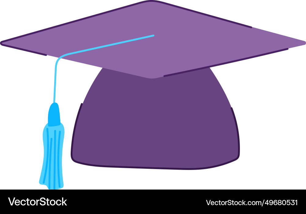 School graduation hat cartoon Royalty Free Vector Image