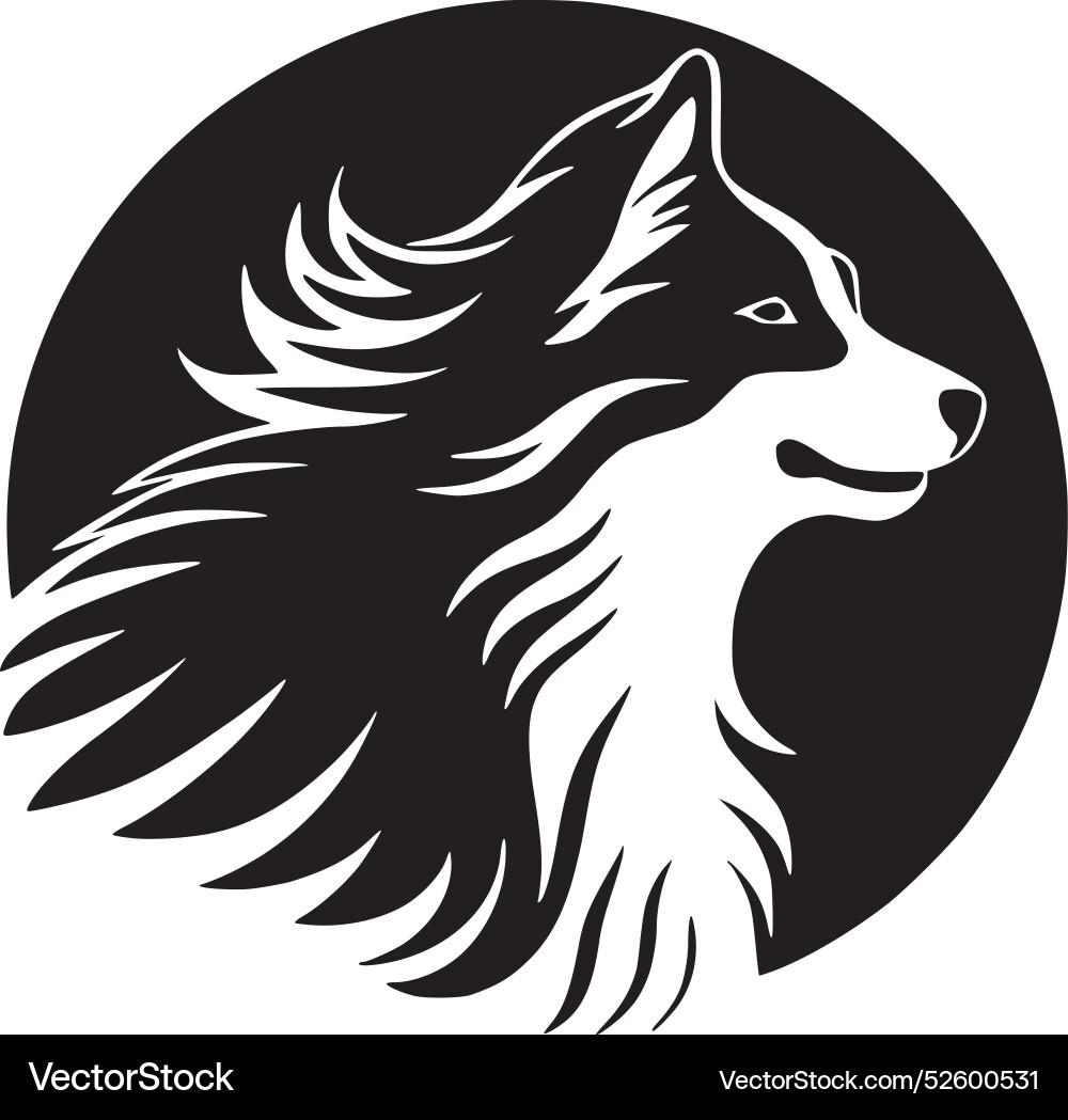 Shetland sheepdog - minimalist and flat logo Vector Image
