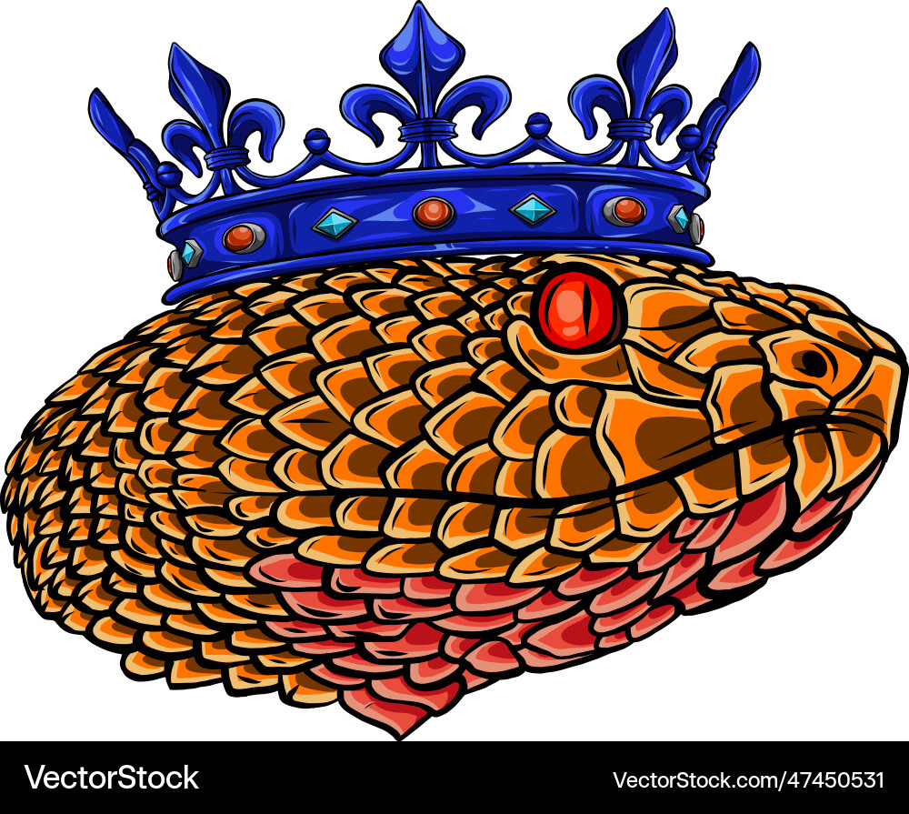 Snake crown template design Royalty Free Vector Image