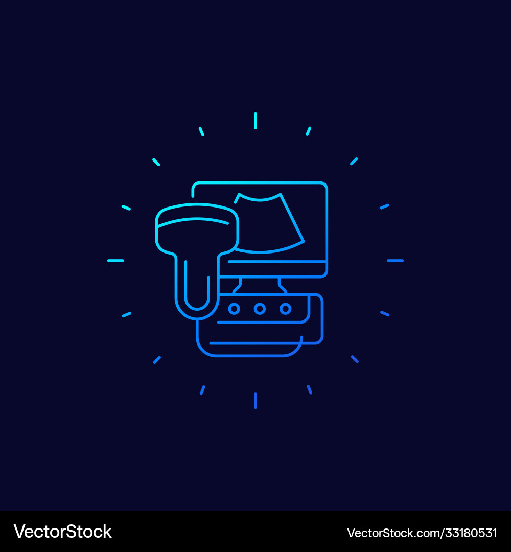 Ultrasound machine icon linear Royalty Free Vector Image
