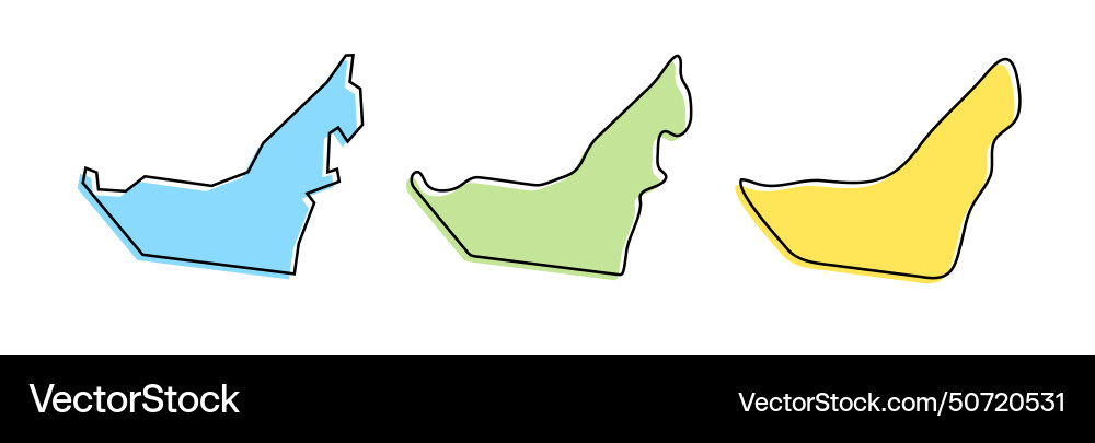 United arab emirates country map in three Vector Image