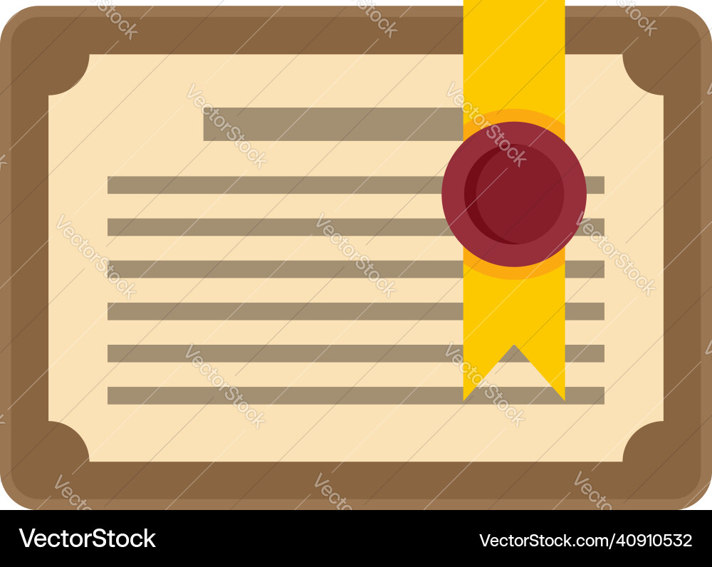 Attestation diploma icon flat isolated Royalty Free Vector