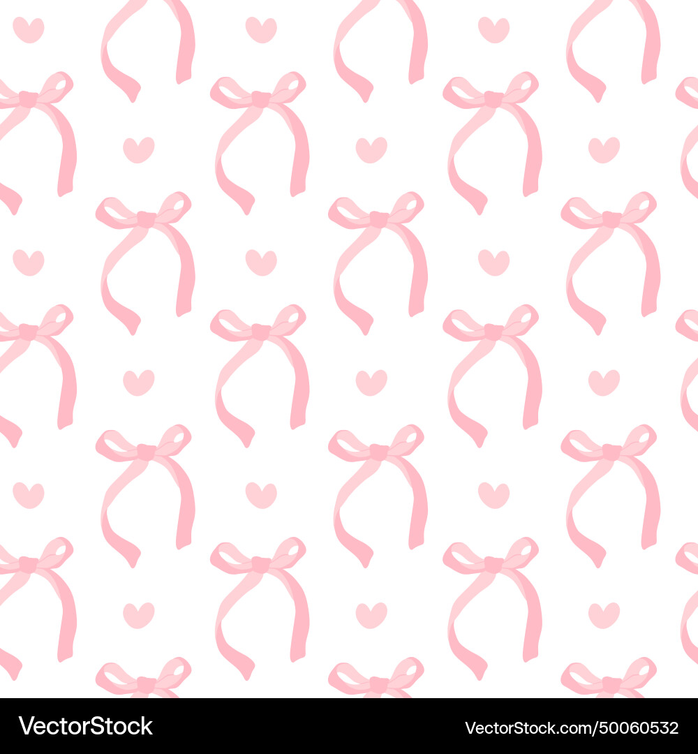 Cute coquette aesthetic pattern seamless pink Vector Image