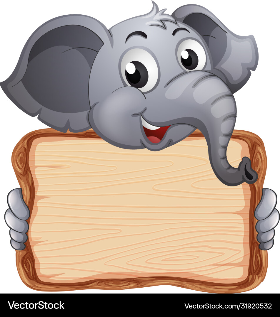 Cute Elephant Board Template Royalty Free Vector Image