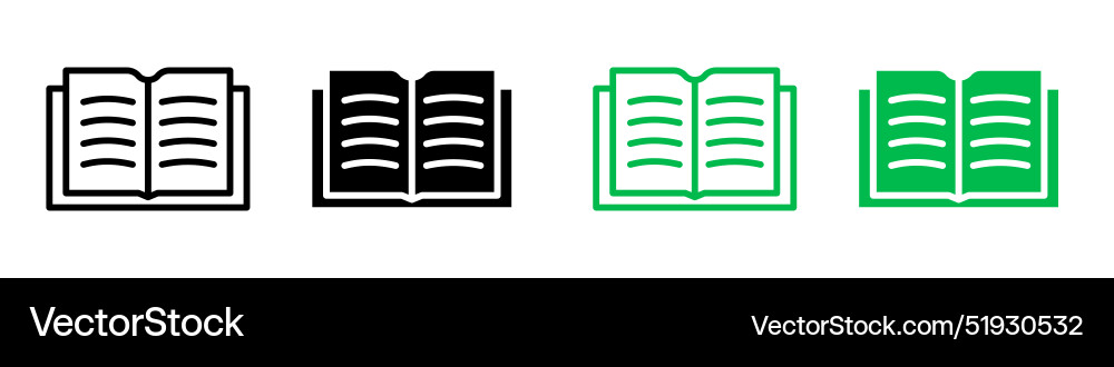 Ebook icon logo set Royalty Free Vector Image - VectorStock