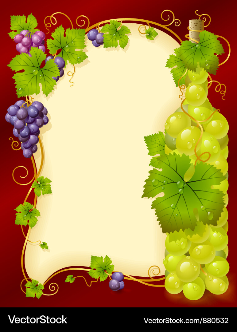 Grape frame Royalty Free Vector Image - VectorStock