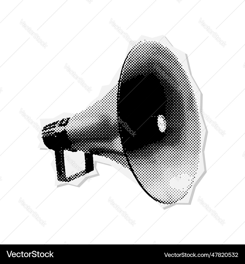 Halftone loudspeaker elements for collage Vector Image