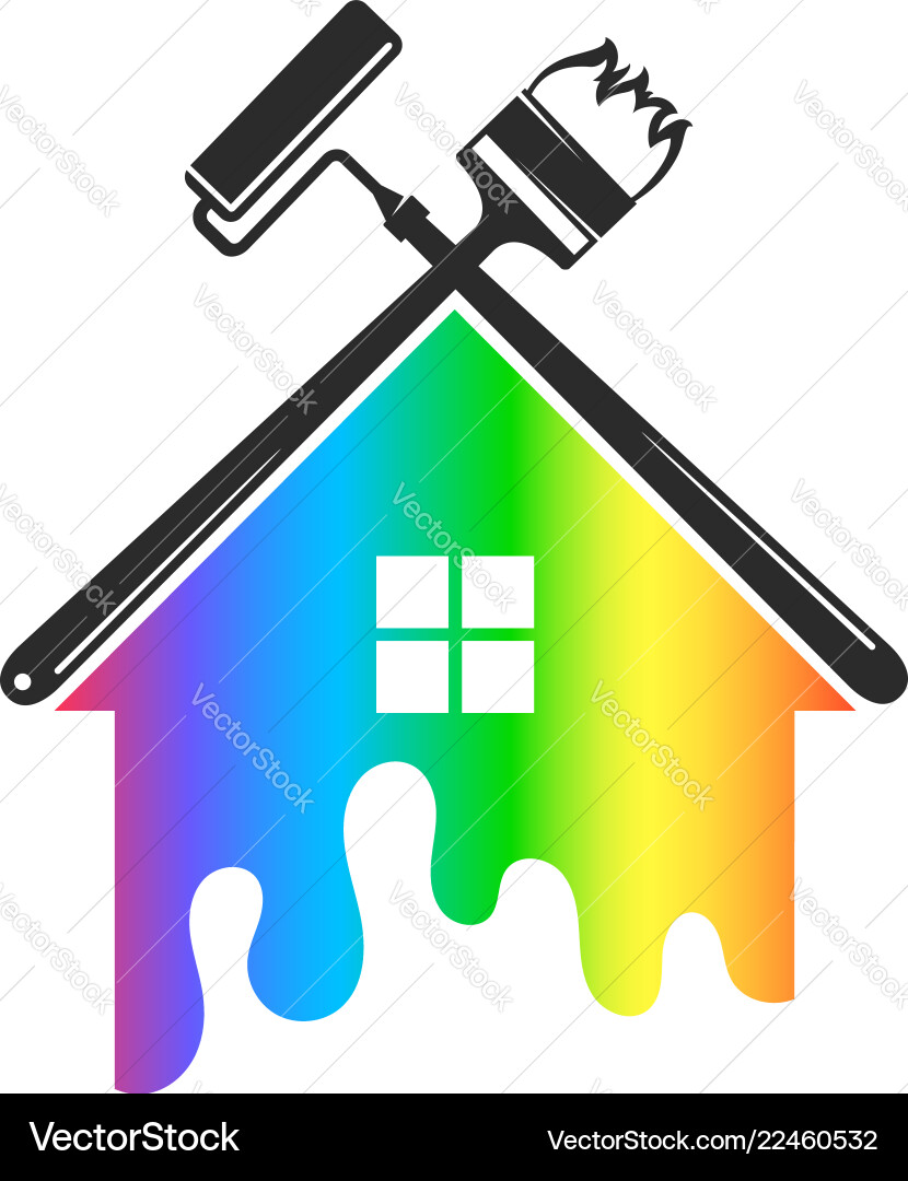 House painting tool symbol Royalty Free Vector Image