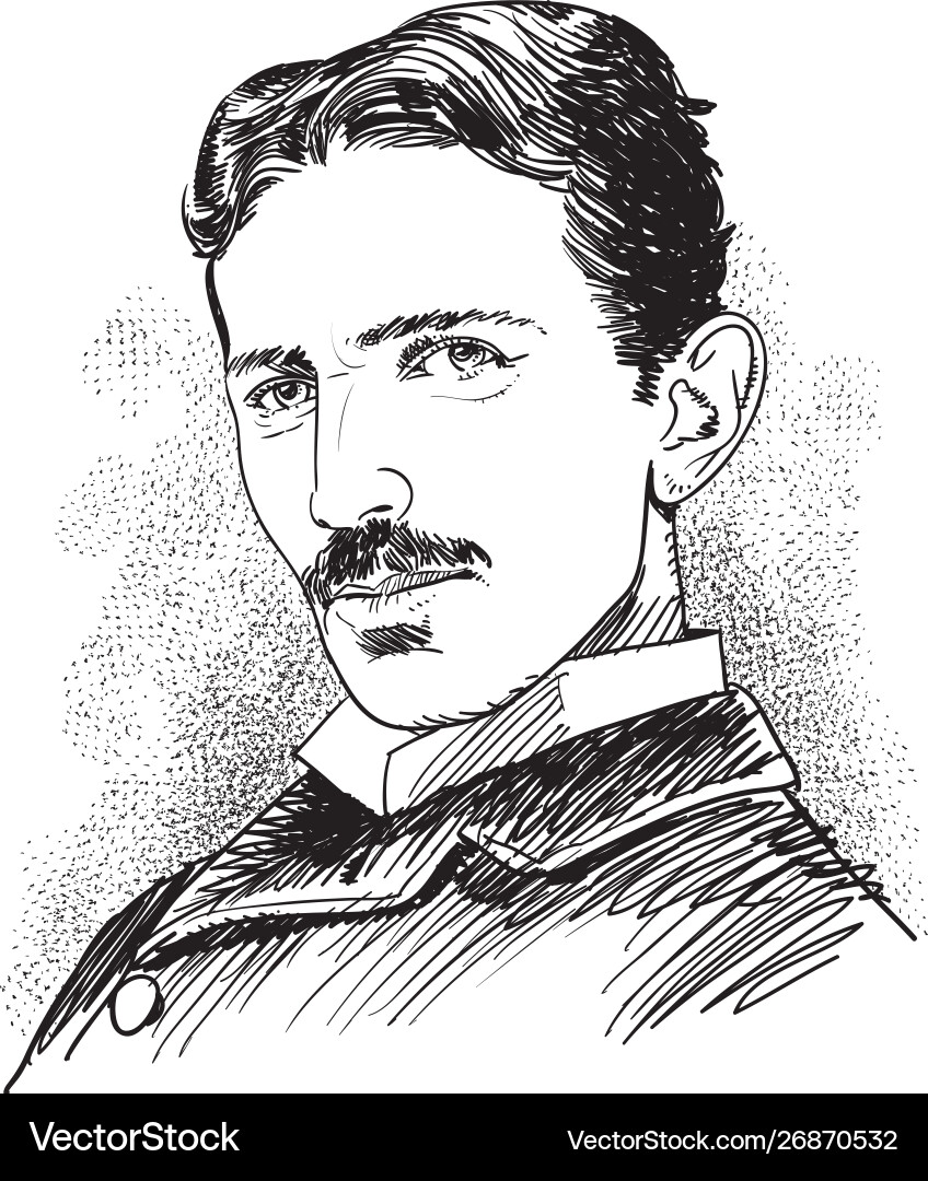 Nicola tesla famous scientist Royalty Free Vector Image