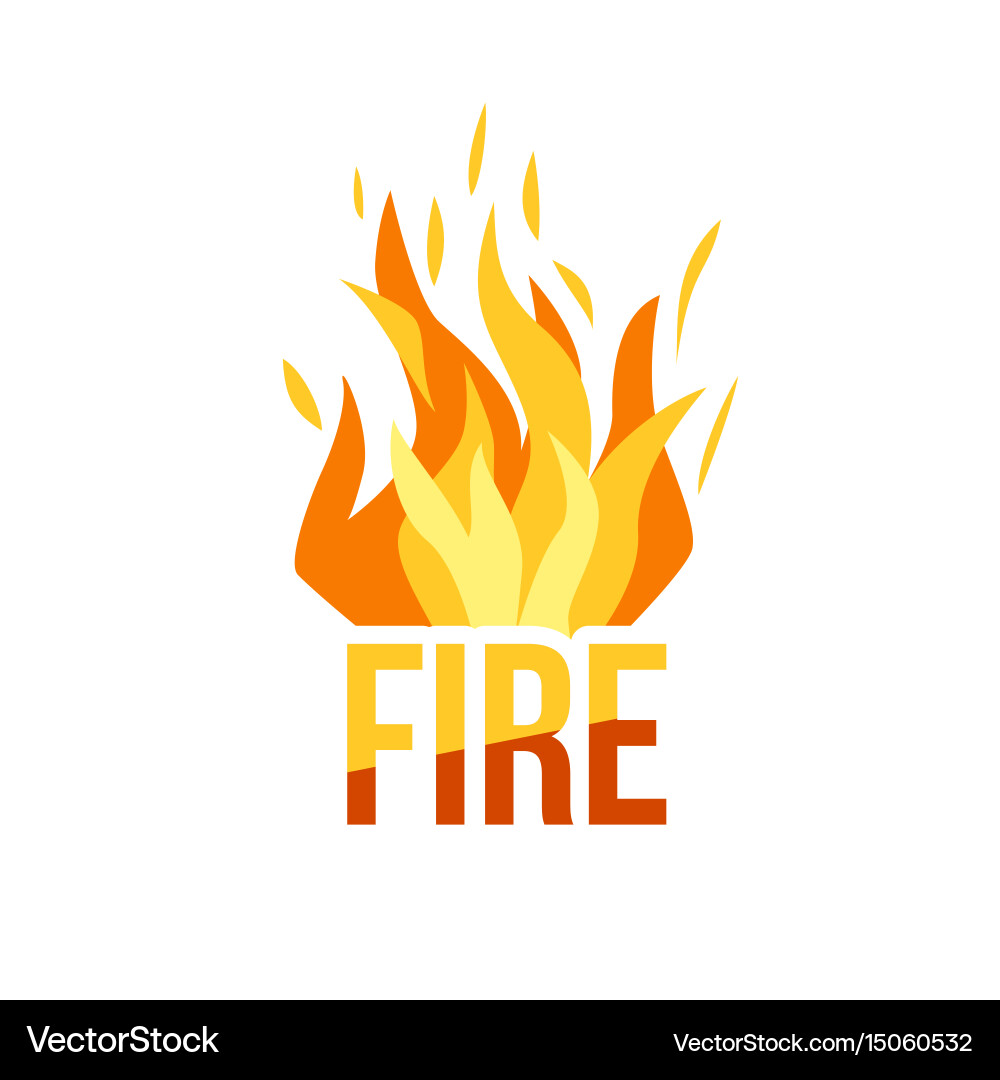 Red fire icon isolated on background Royalty Free Vector