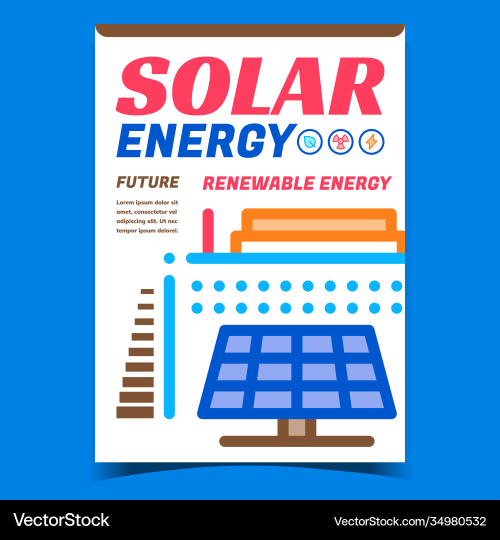 Solar energy creative promotion poster Royalty Free Vector