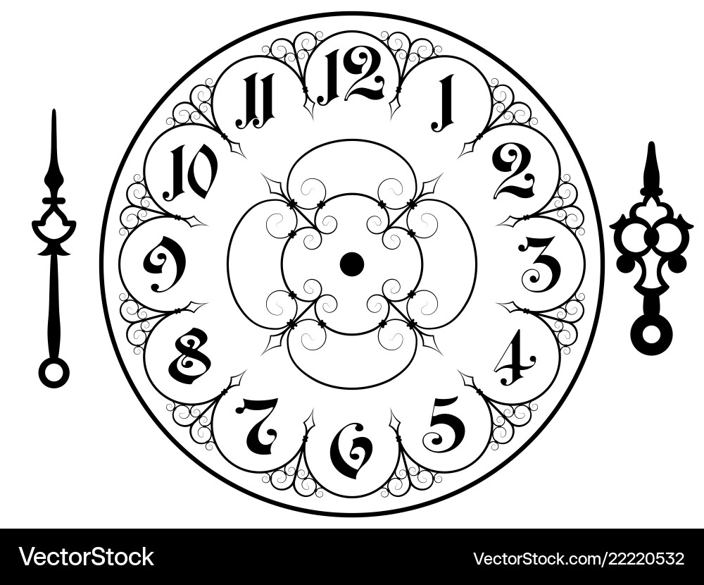 Vintage clock Royalty Free Vector Image - VectorStock