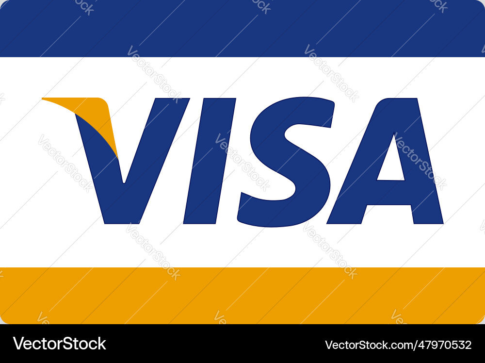 Visa card payment logo Royalty Free Vector Image