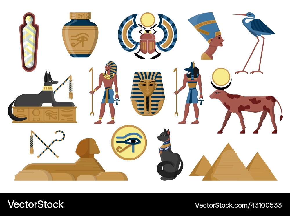 Ancient egypt egyptian architecture and gods Vector Image