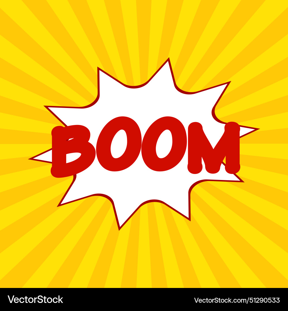 Boom promo templet orange comics background comic Vector Image