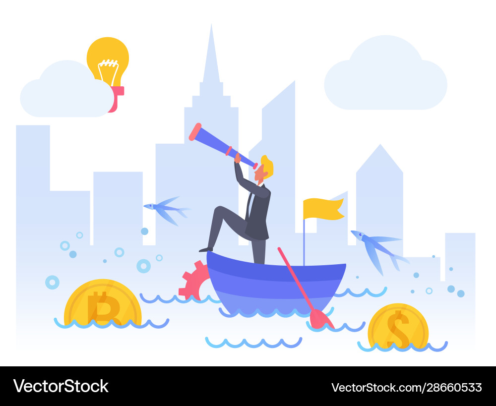Business vision flat Royalty Free Vector Image