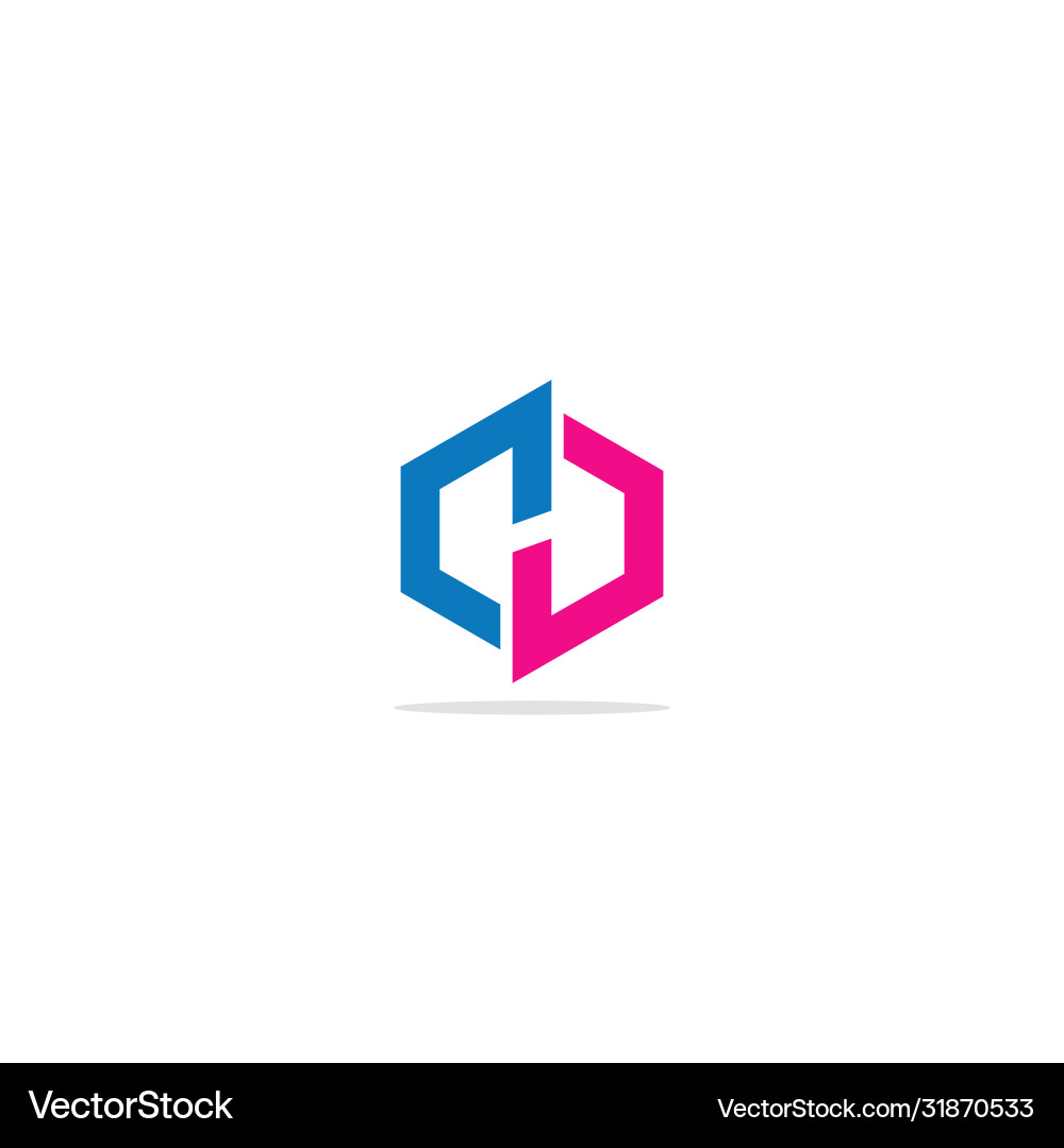 Circle shape polygon colored logo Royalty Free Vector Image