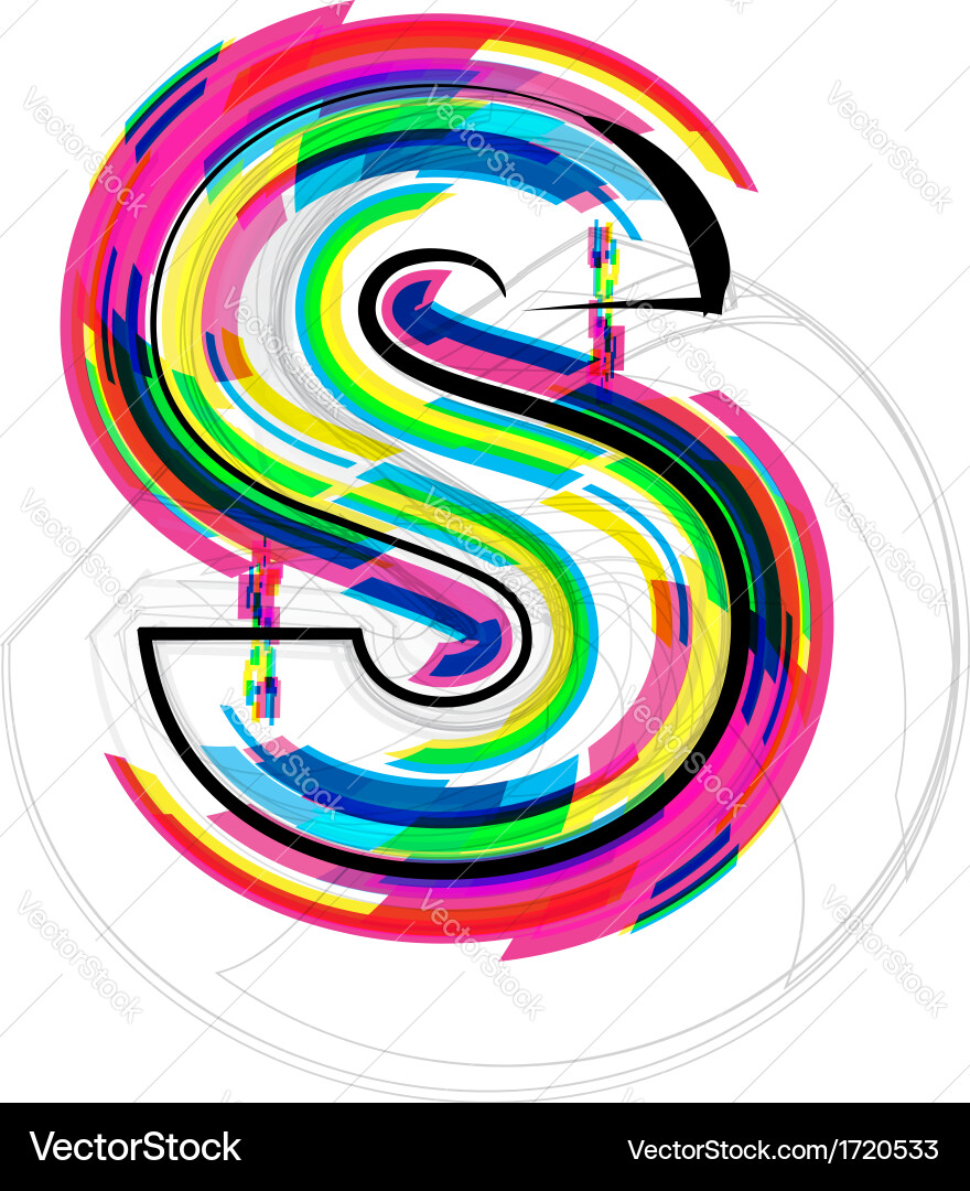Colorful font - letter s Royalty Free Vector Image