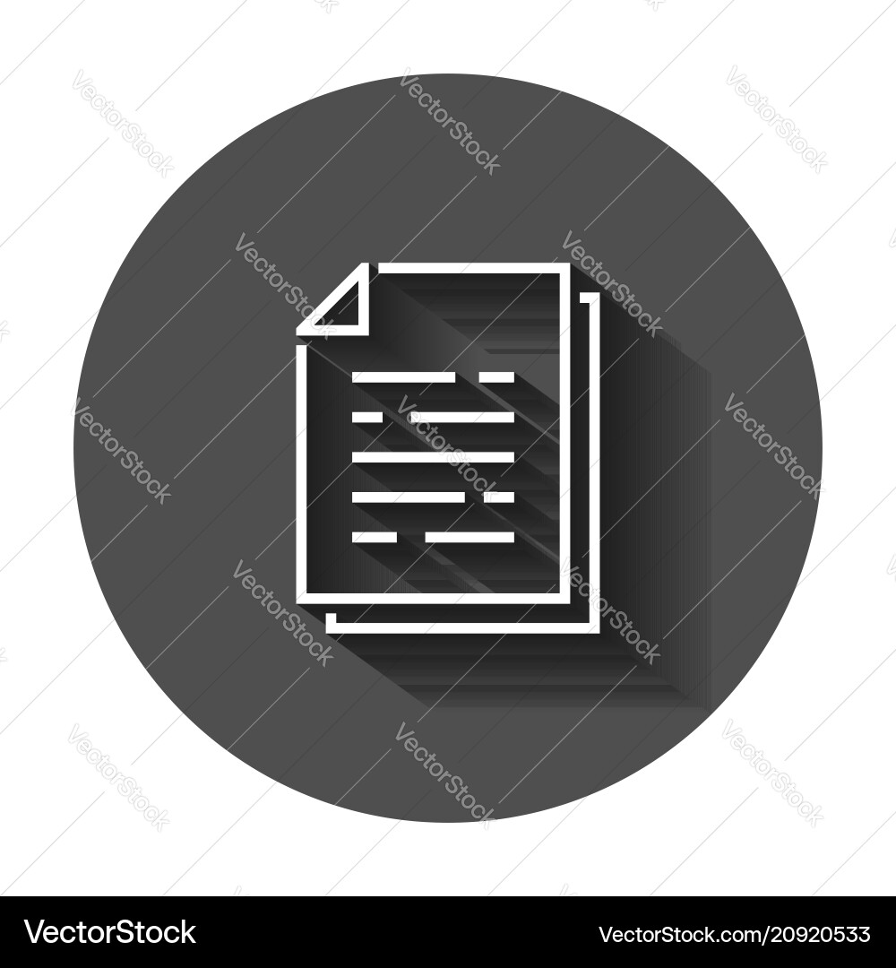 Document paper icon in flat style terms sheet Vector Image