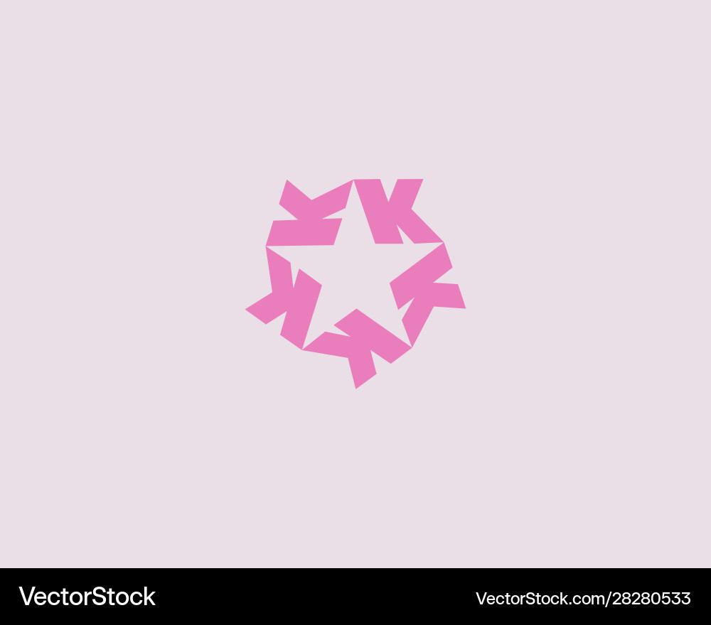 Graphic logo with stylized star letter Royalty Free Vector