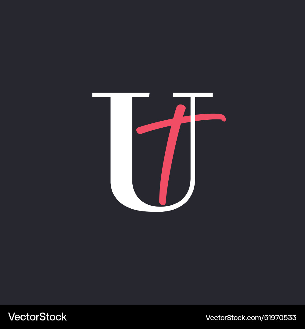 Letter ut logo perfectly blended initials Vector Image