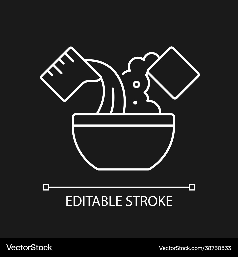 Mischen Kochzutat weiß lineare Ikone Lizenzfreier Vektor