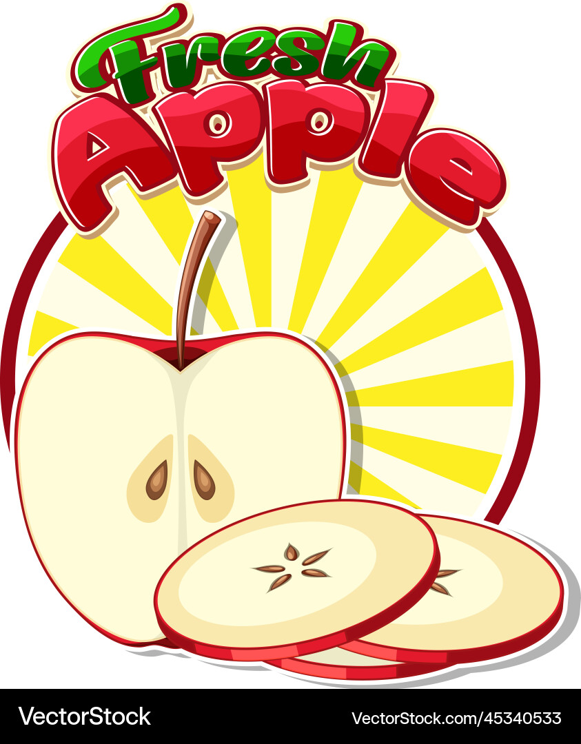 Red apple fruit icon cartoon Royalty Free Vector Image