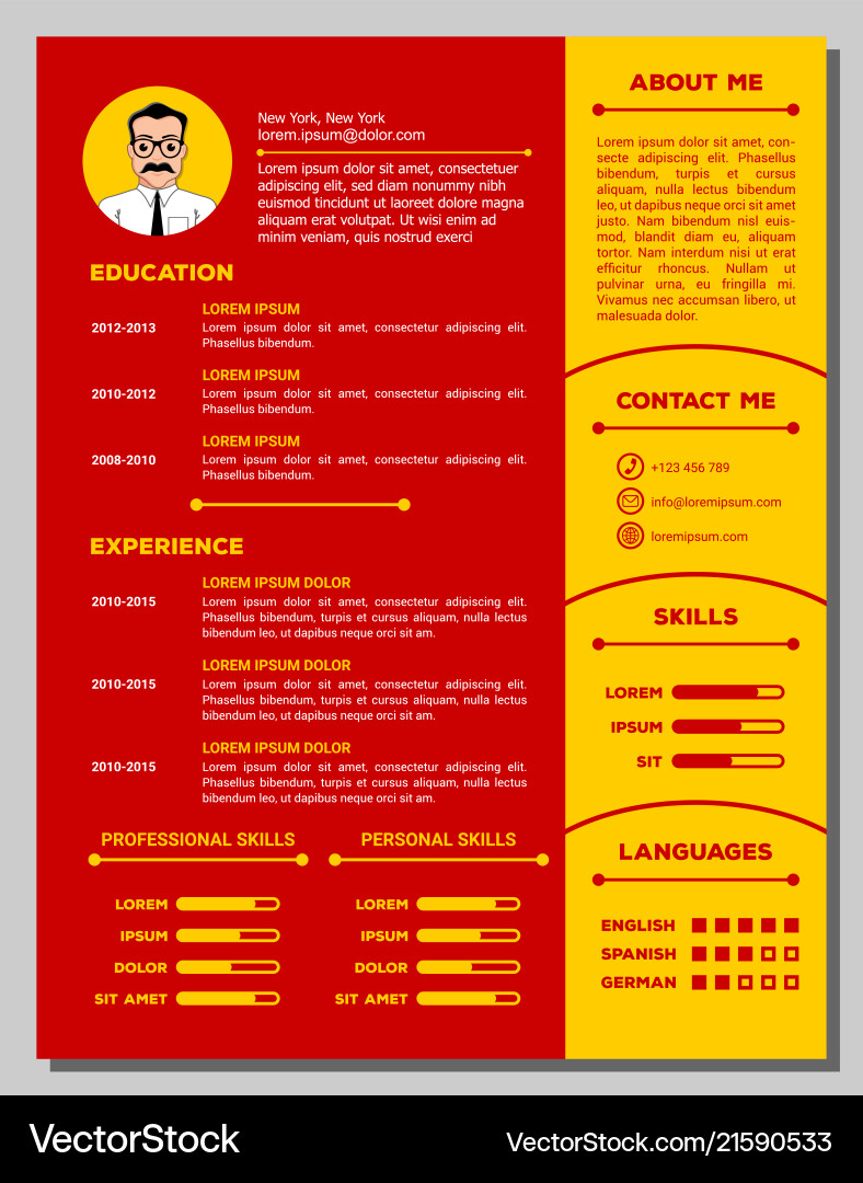 Resume and cv template with nice design Royalty Free Vector