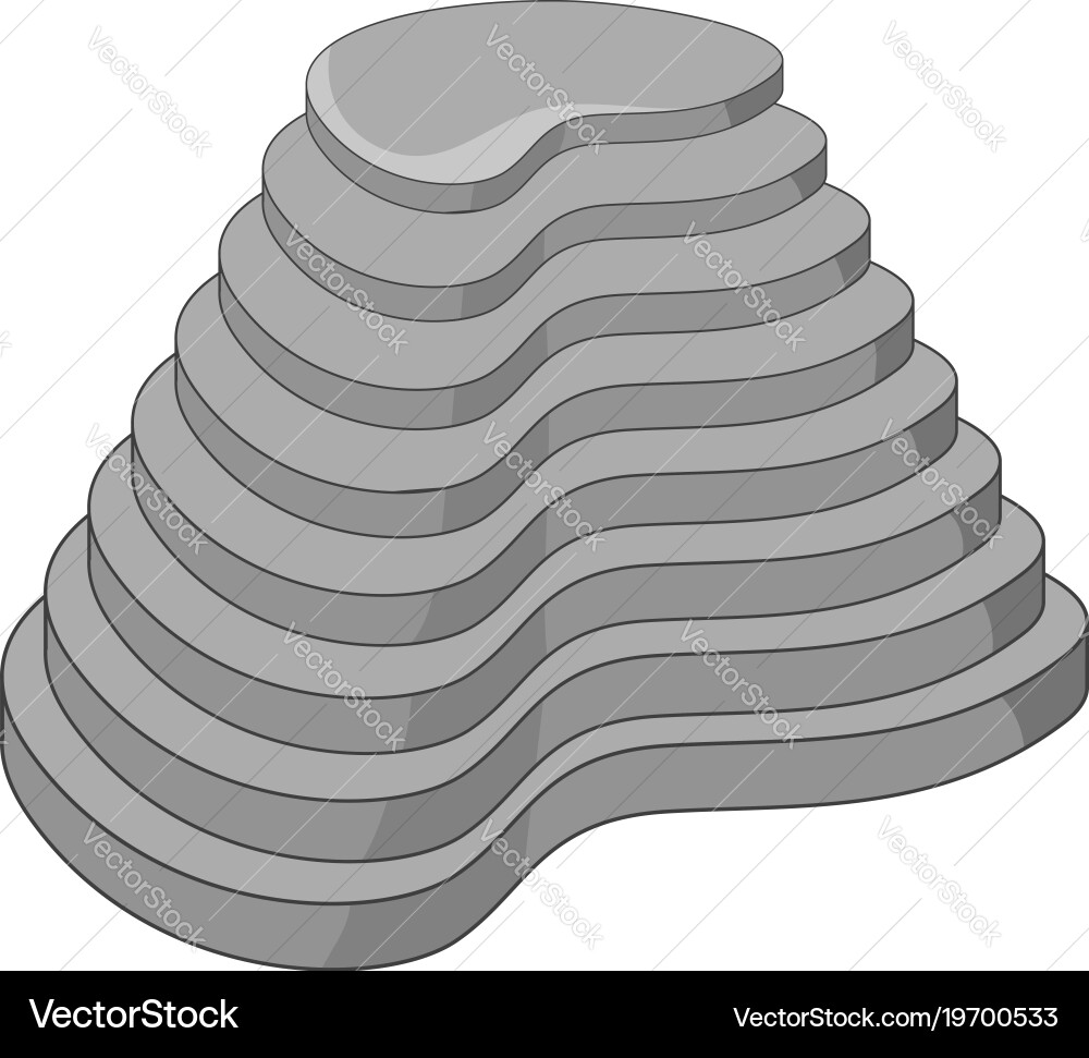 Rice terraces icon monochrome Royalty Free Vector Image