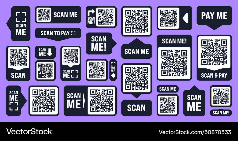 Scan me qr code sticker online payment special Vector Image