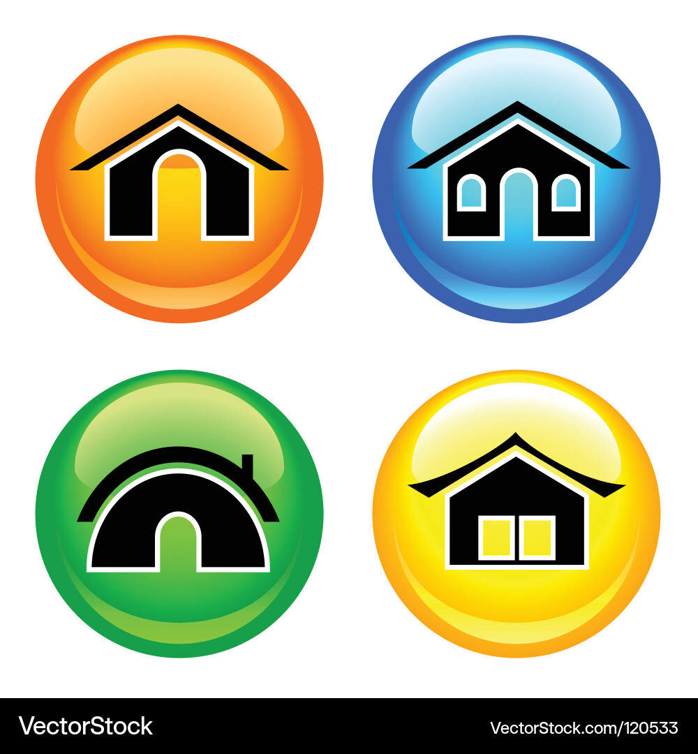 Shiny home buttons Royalty Free Vector Image - VectorStock
