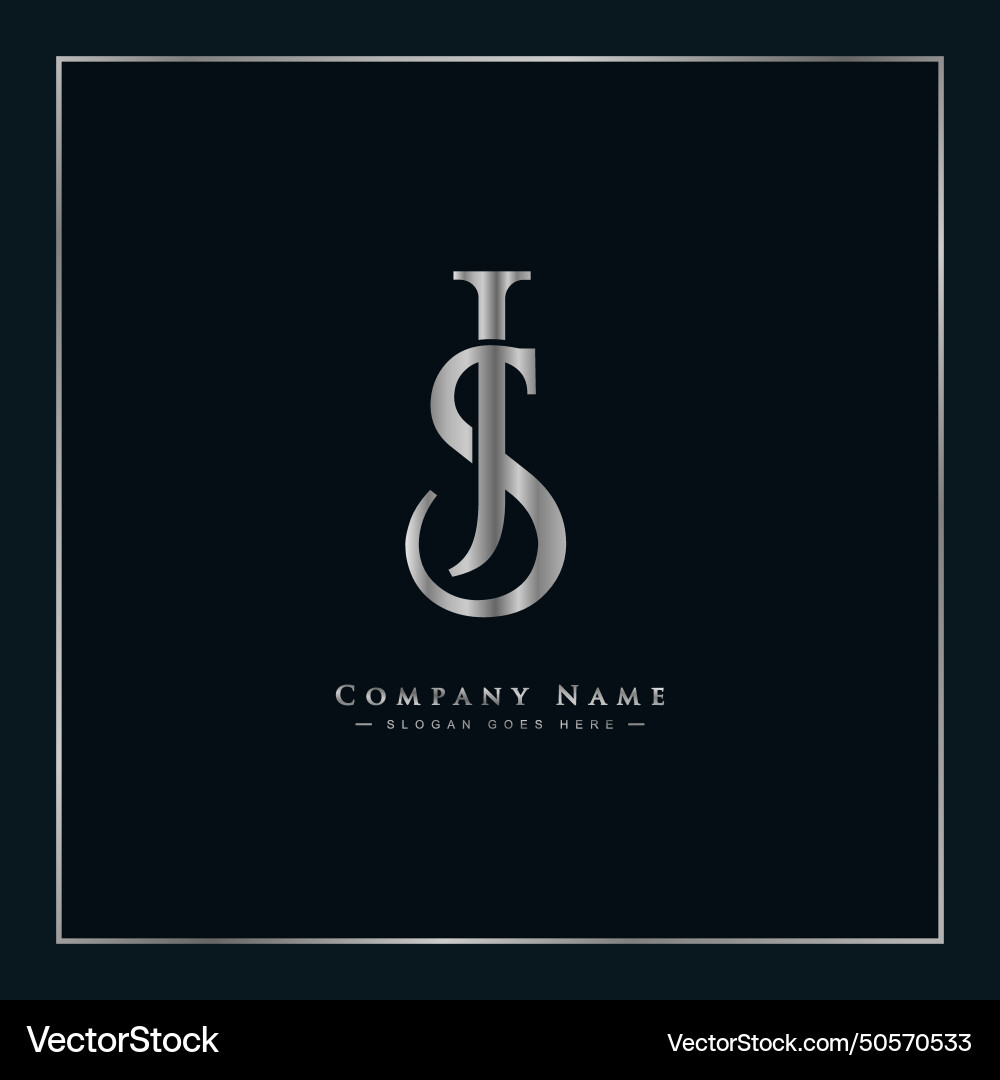 Template for initial letter js or sj logo Vector Image