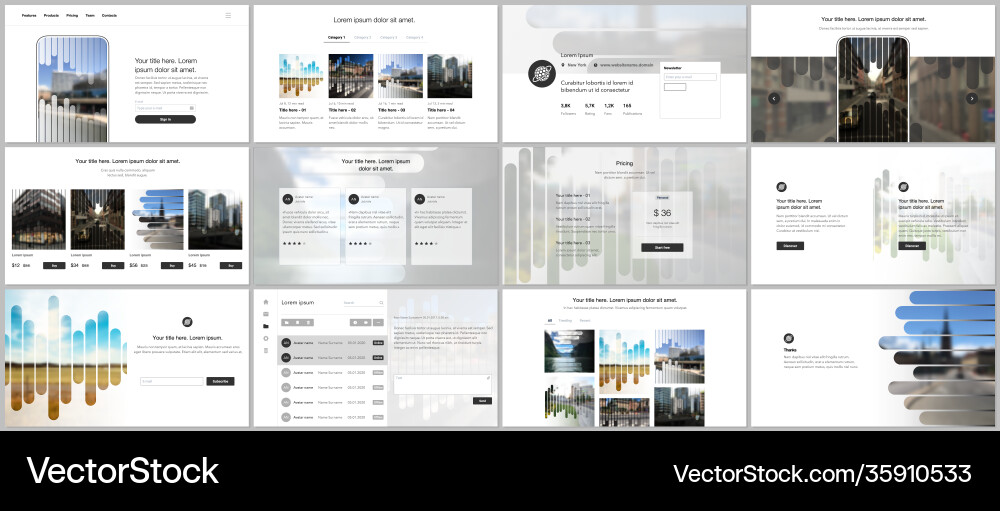 Templates for website design presentations Vector Image