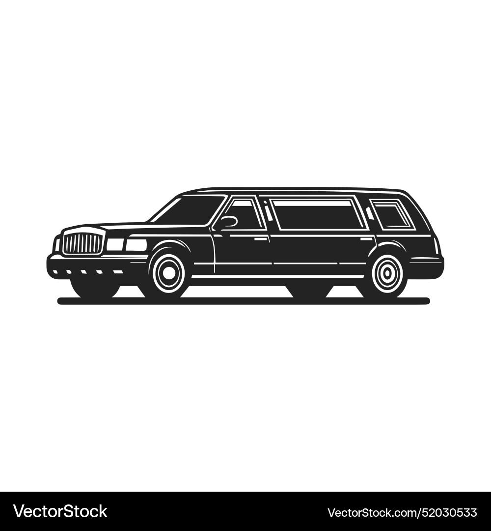 Timeless limousine classic black and white Vector Image