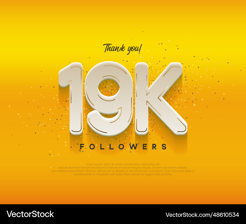 19k followers celebration with modern white Vector Image