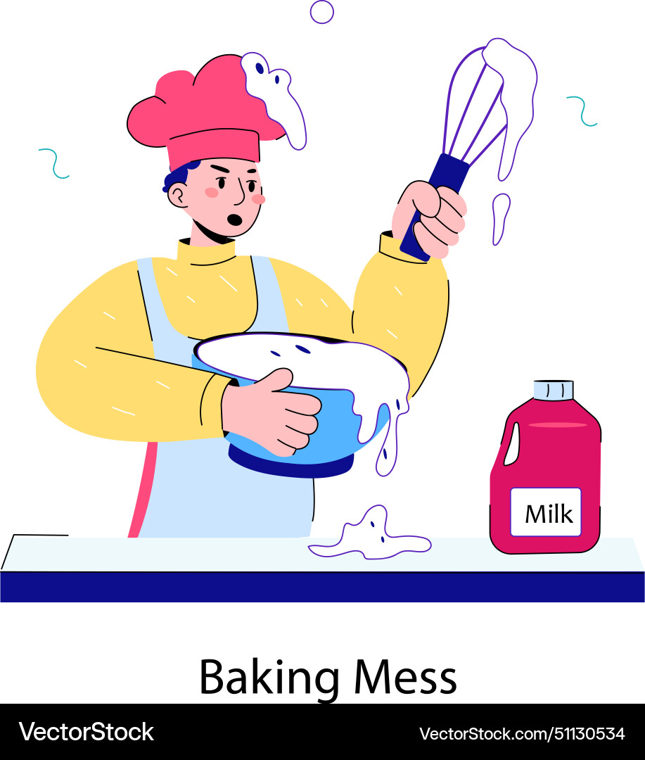 Baking mess Royalty Free Vector Image - VectorStock