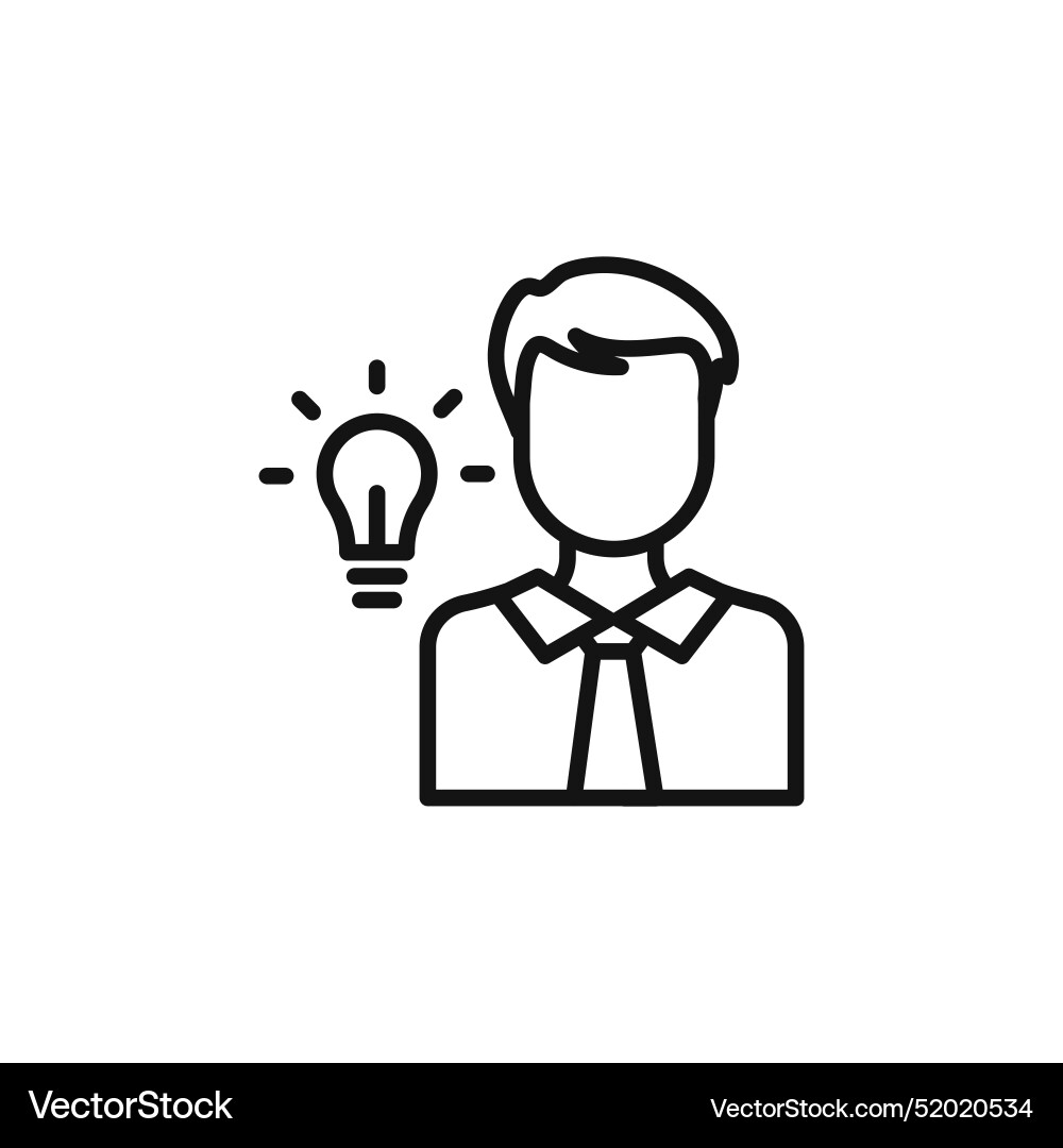 Business idea icon outline collection in black Vector Image