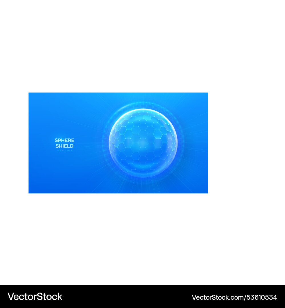 Glass transparent protection sphere shield Vector Image