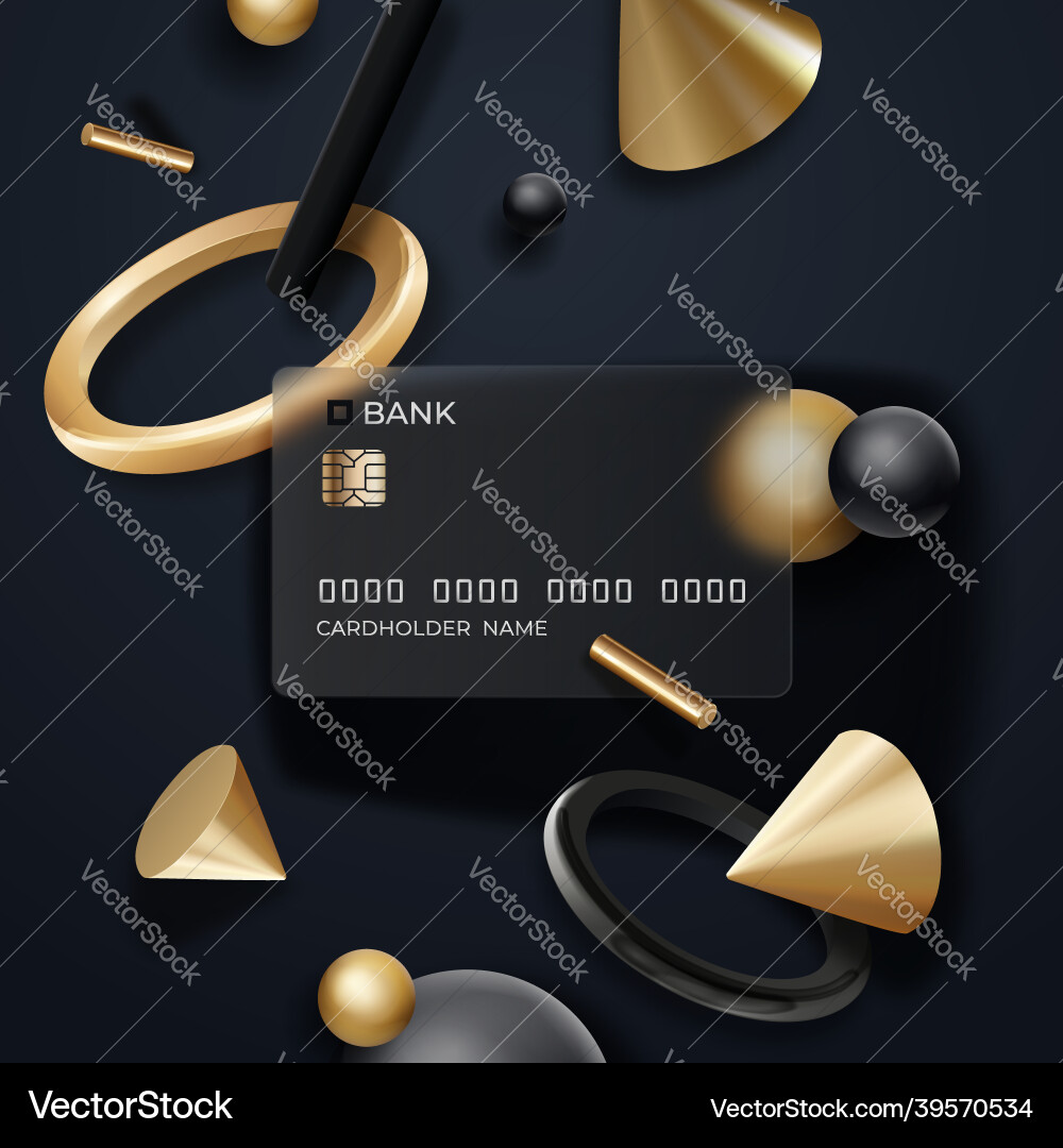 Glassmorphism concept glass effect banking card Vector Image