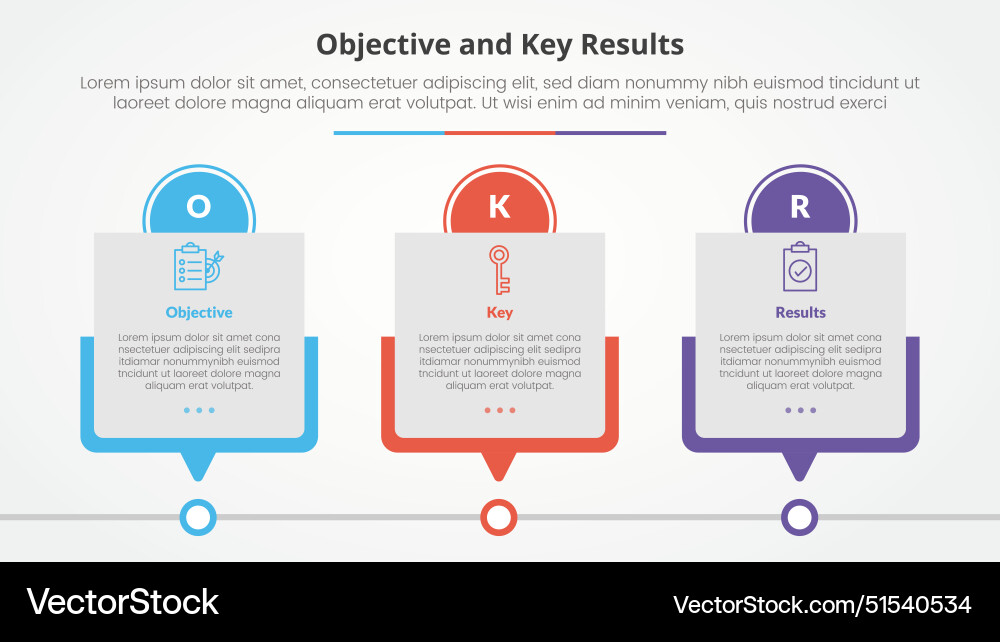 Okr objectives and key results framework Vector Image