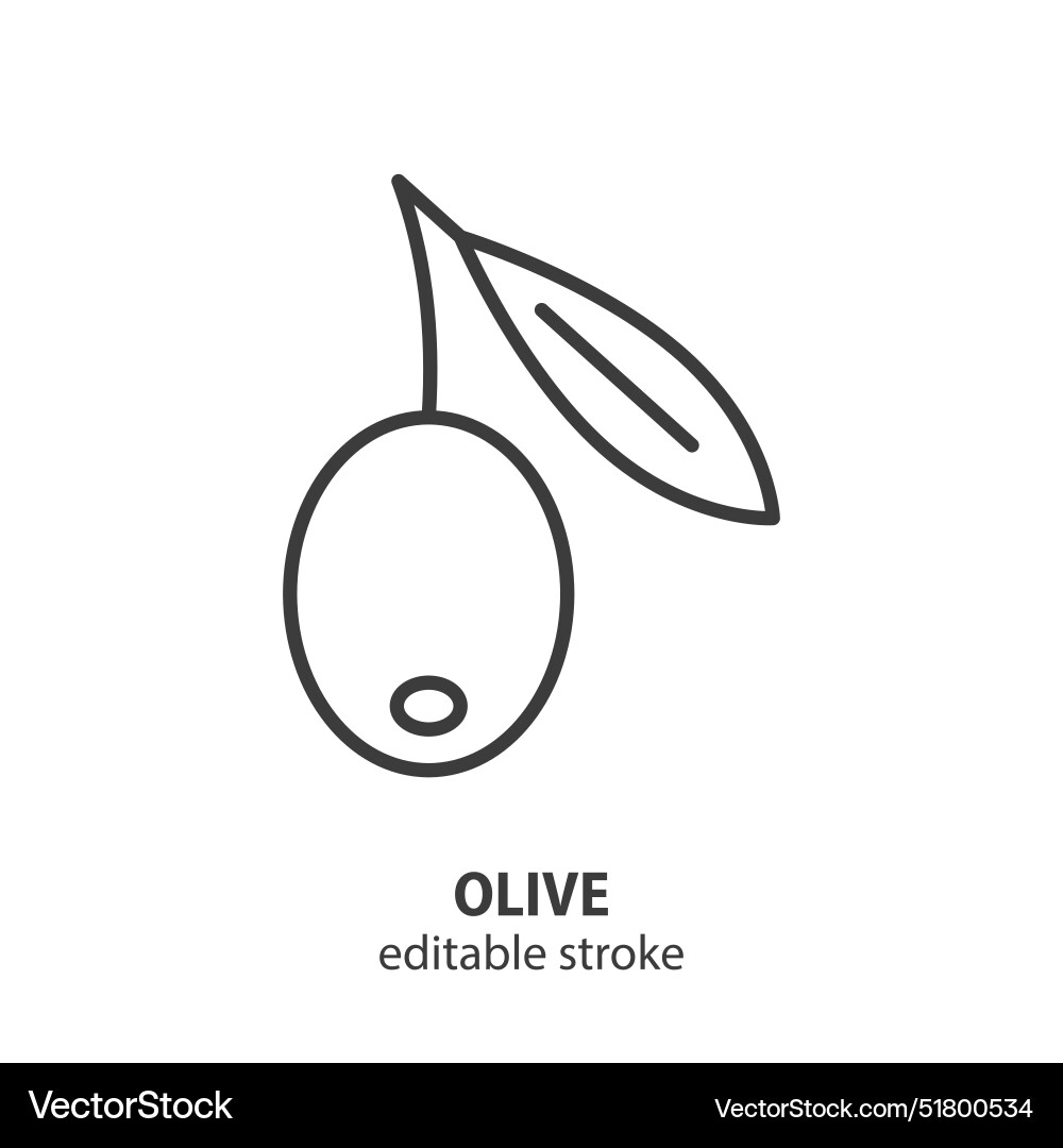 Olive line icon symbol oil Royalty Free Vector Image